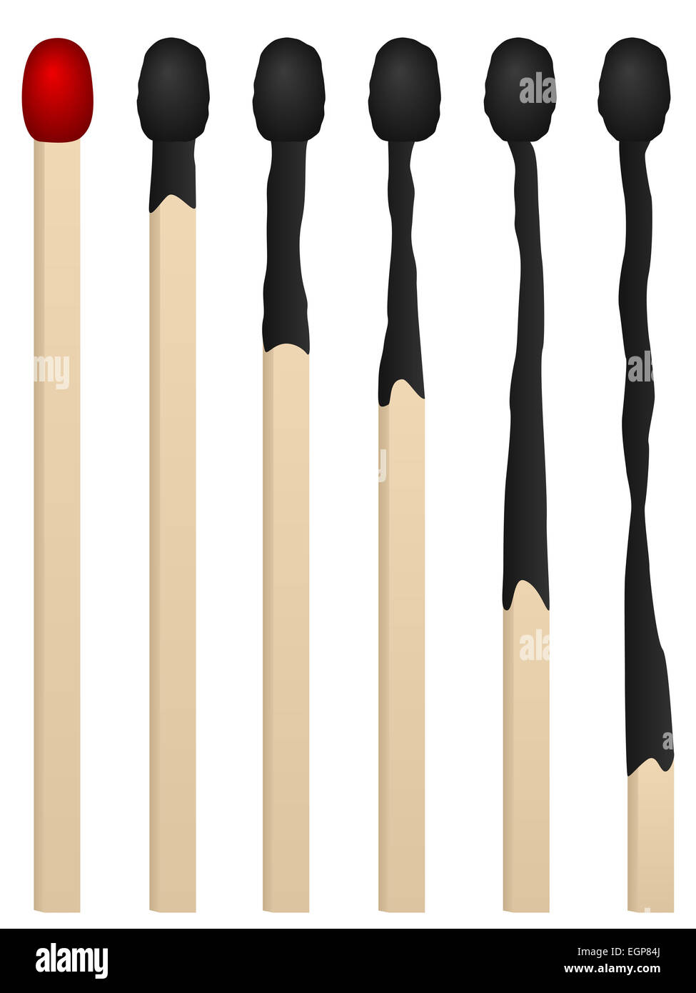 match on fire set on a white background. Vector illustration Stock ...