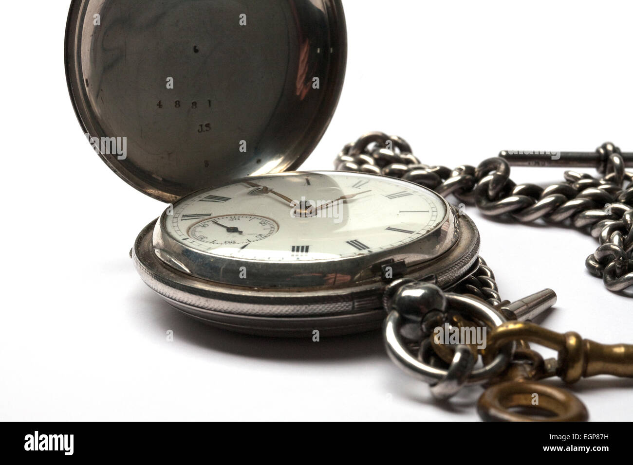 Fob watch and chain Stock Photo - Alamy