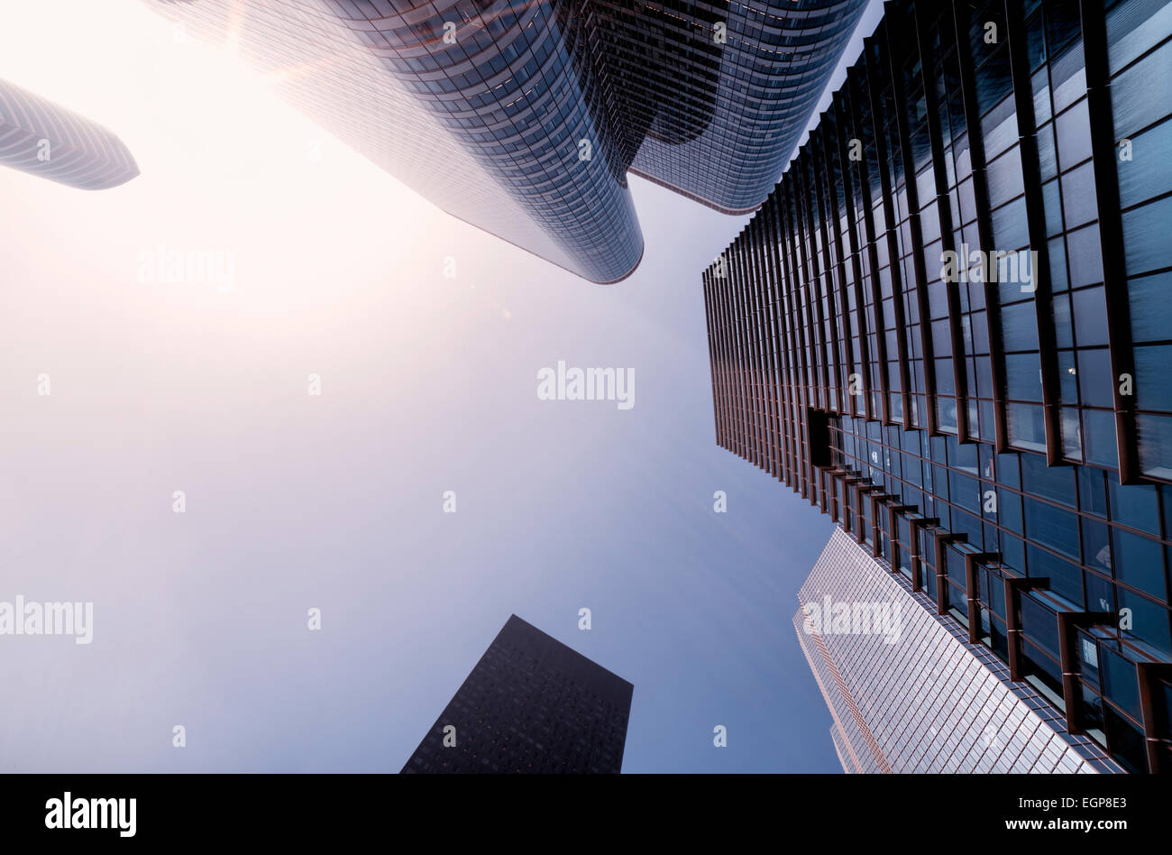 Wide Lens View of Modern Buildings. Business Concept Stock Photo - Alamy