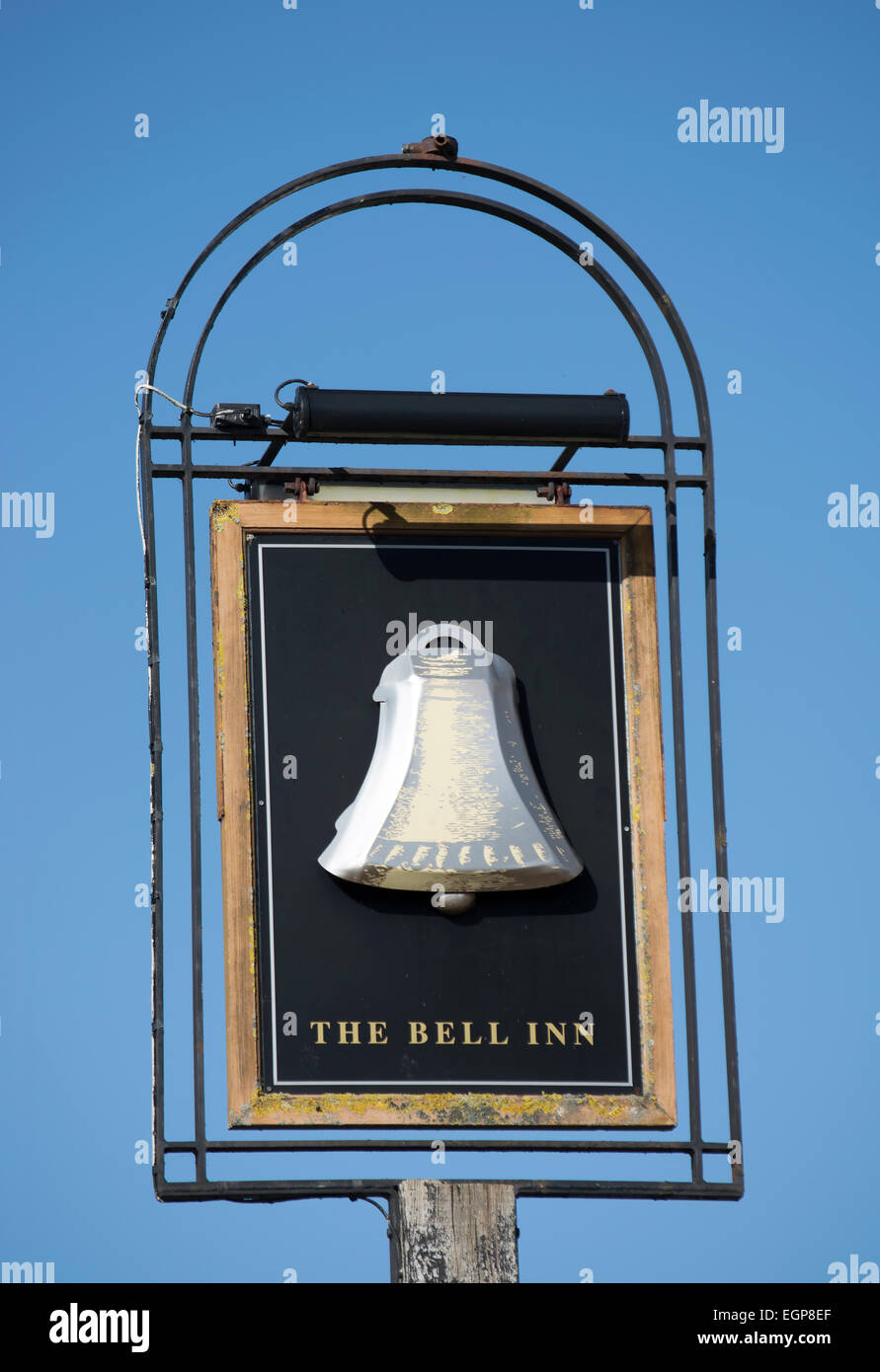 pub sign for the bell inn, hampton, middlesex, england Stock Photo - Alamy