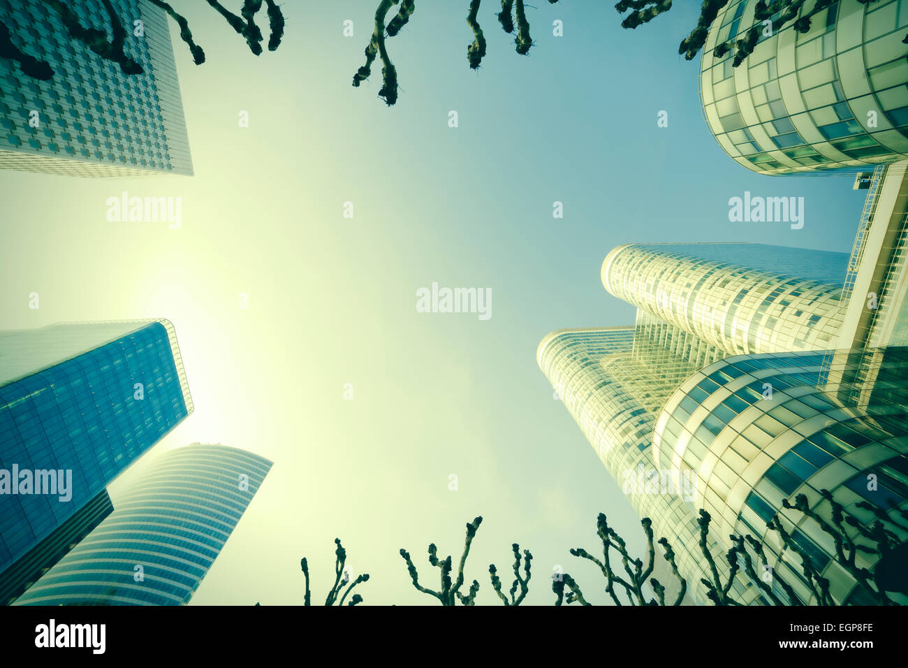 Wide Lens View of Modern Buildings. Business Concept Stock Photo - Alamy