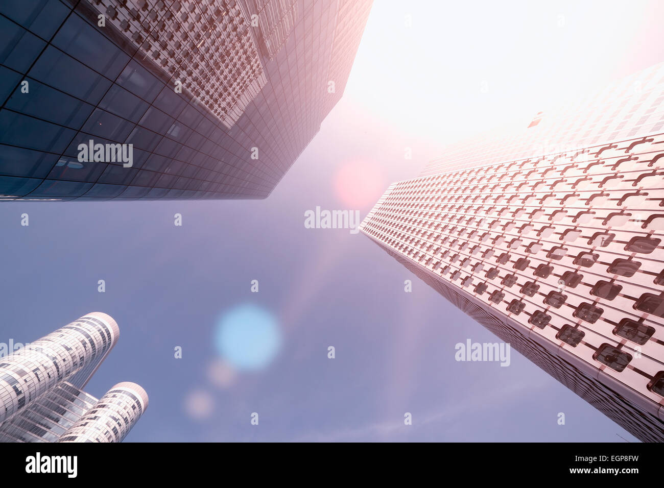 Wide Lens View of Modern Buildings. Business Concept Stock Photo - Alamy