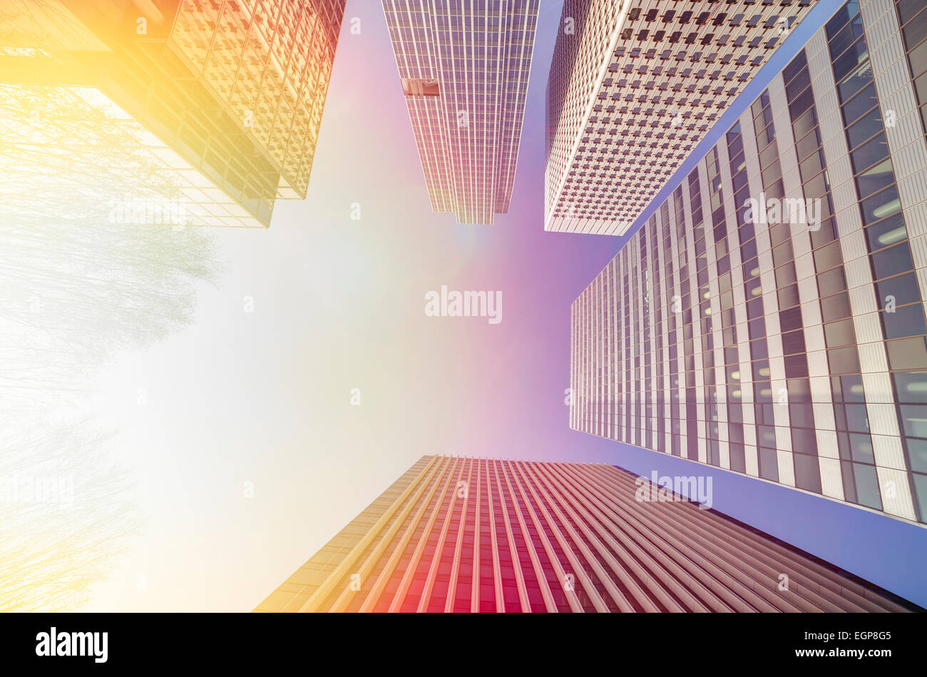 Wide Lens View of Modern Buildings. Business Concept Stock Photo - Alamy