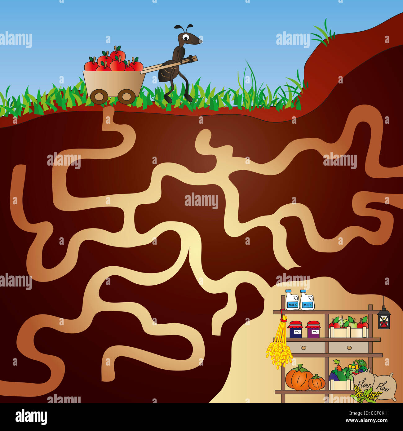 Cartoon Illustration Education Maze Labyrinth Stock Photos & Cartoon ...