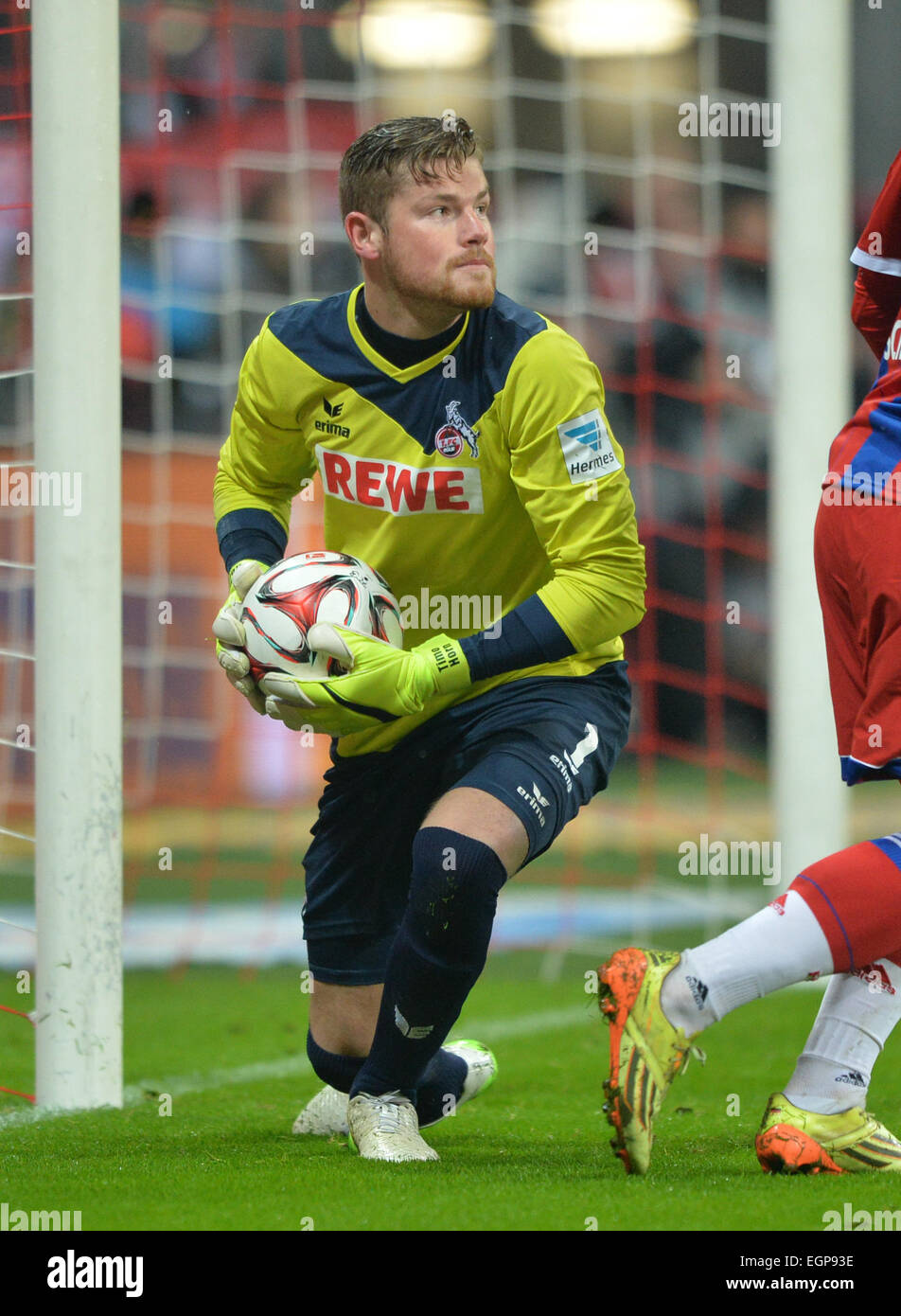 Munich, Germany. 27th Feb, 2015. Cologne's goalkeeper Timo Horn during ...