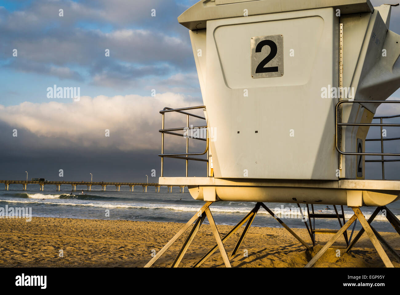 Lifeguard tower number 2 at Ocean Beach. San Diego, California, United ...