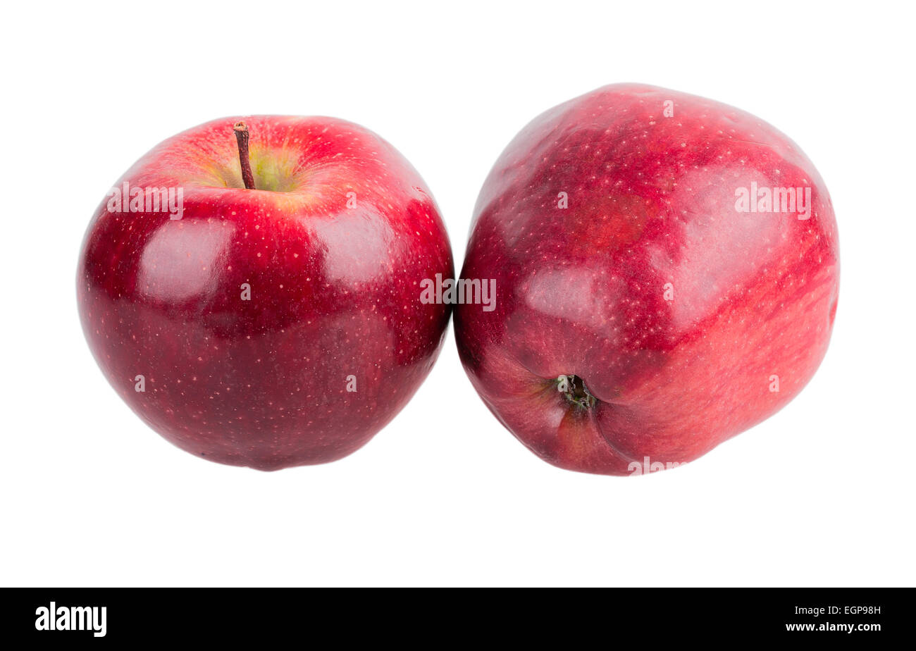 two red apple isolated on white background Stock Photo - Alamy