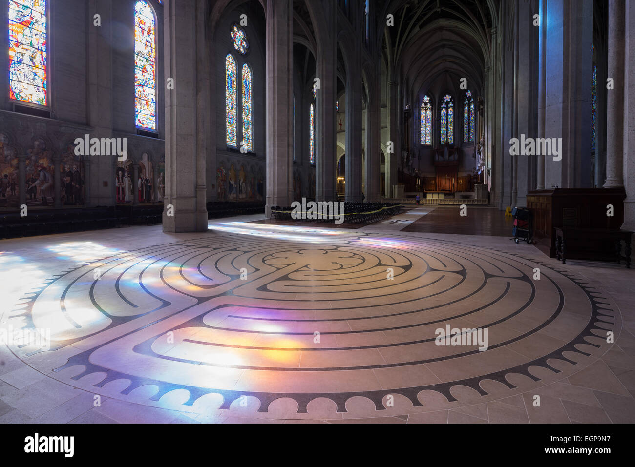 The labyrinth in Grace Cathedral, Nob Hill, San Francisco Stock Photo ...