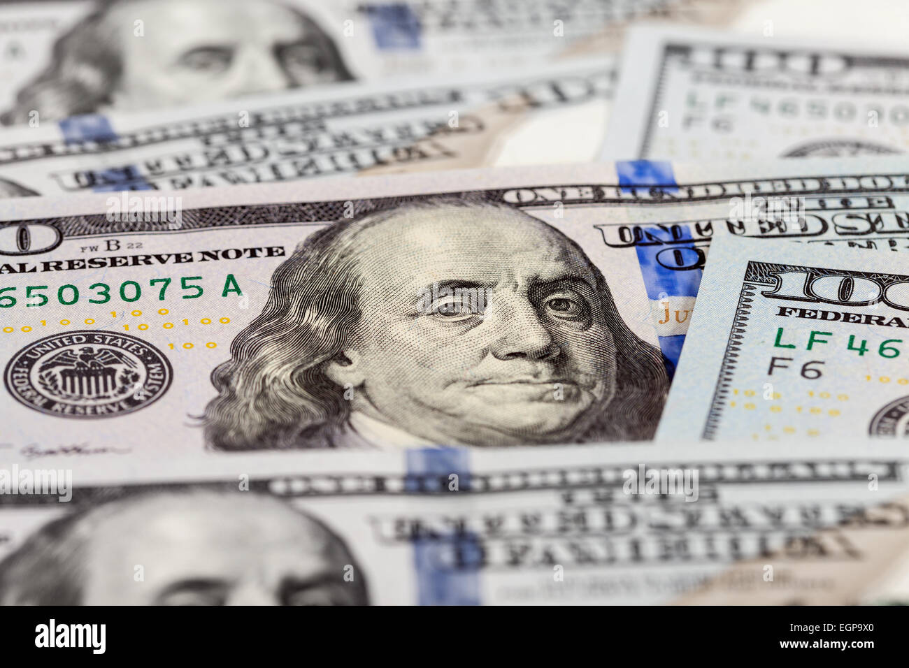 Benjamin Franklin portrait from 100 dollars banknote Stock Photo - Alamy