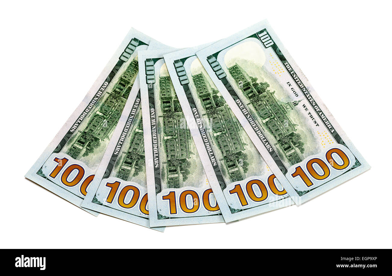 Cash american dollars on a white background Stock Photo - Alamy