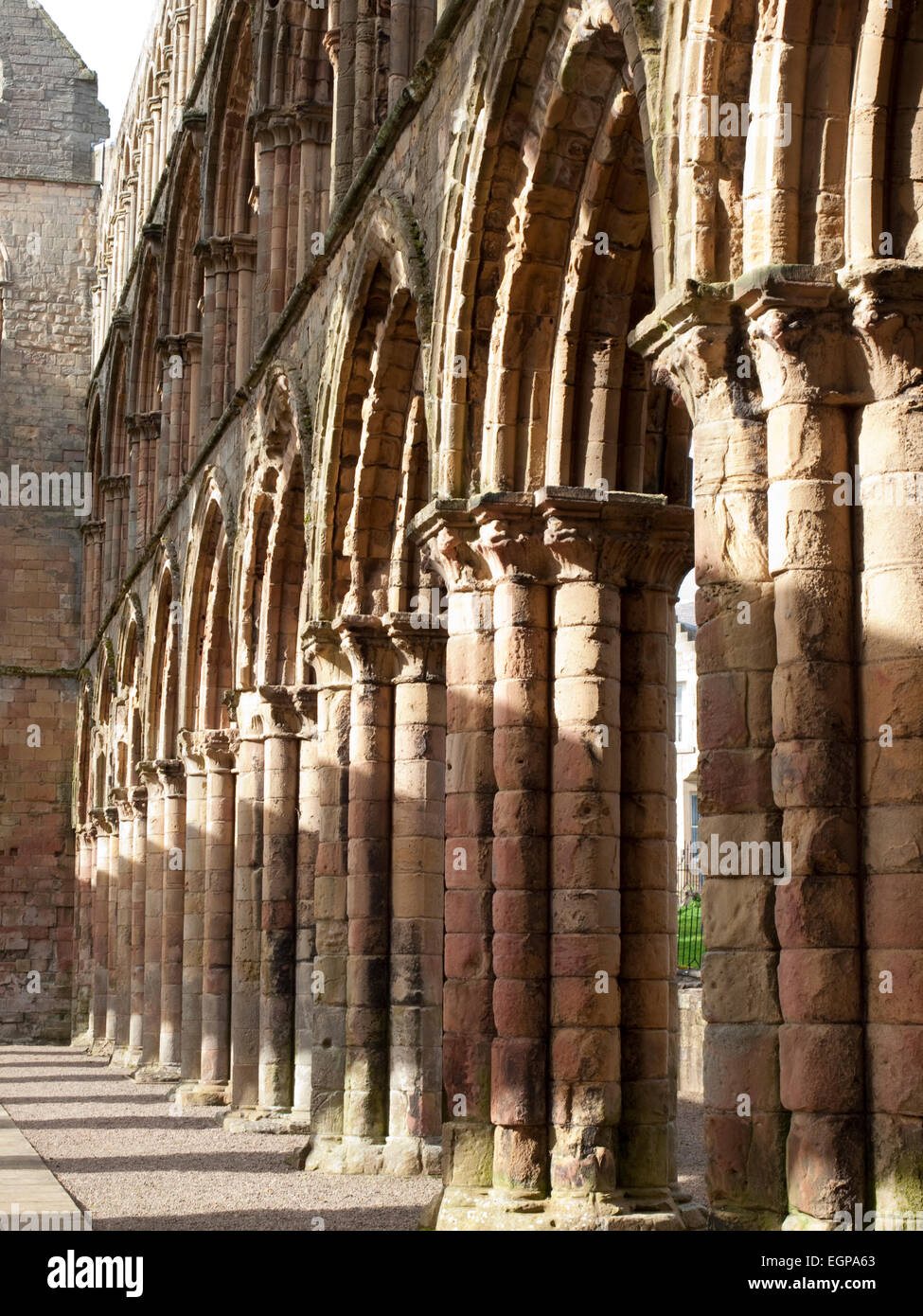 The ruins of the 12th Century Augustinian Abbey at Jedburgh Abbey, in ...