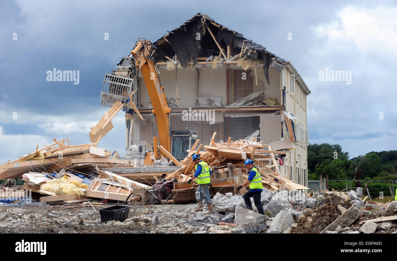 Demolition work being carried out at Gleann Riada housing estate ...