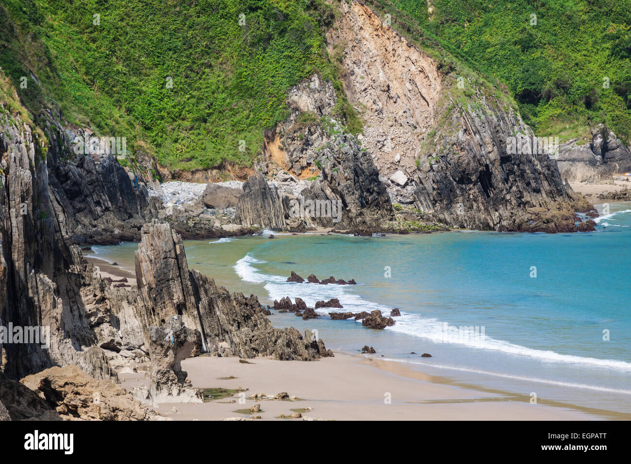 Beach of Pechon, Cantabria, Spain Stock Photo - Alamy