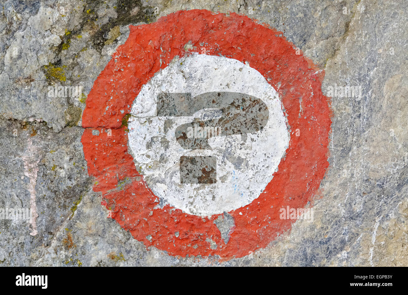 Question mark written in the center of the target Stock Photo - Alamy