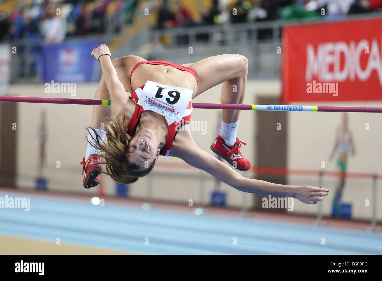 ISTANBUL, TURKEY - FEBRUARY 21, 2015: Montenegrin athlete Marija ...