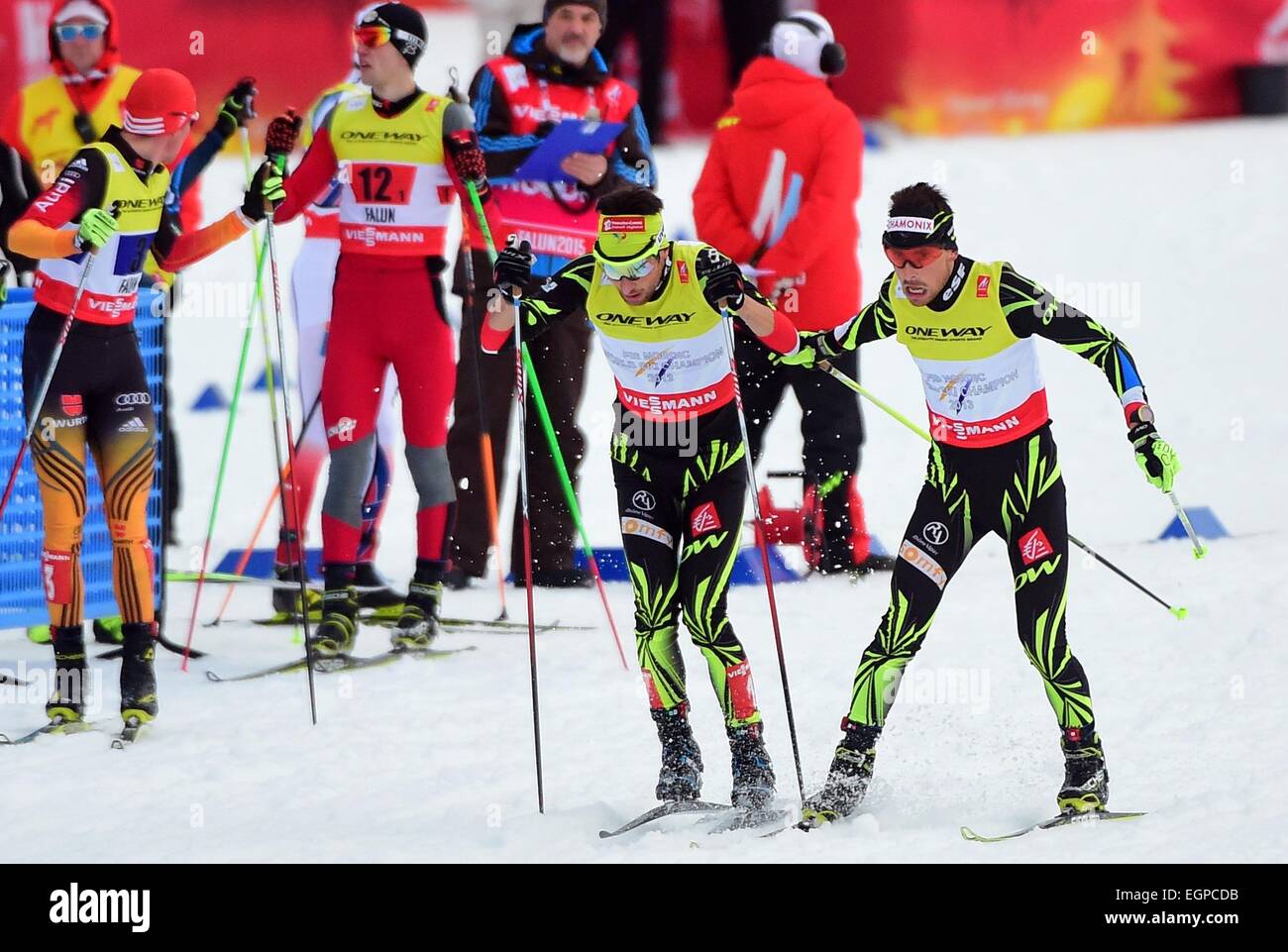 Falun, Sweden. 28th Feb, 2015. (R-L) Francois Braud and Jason Lamy ...