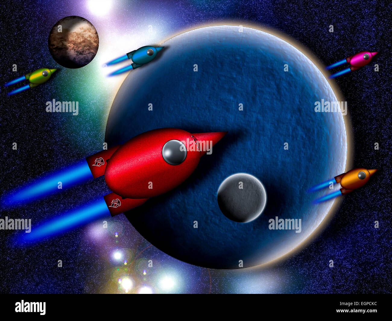 Space Probe Leaving Solar System