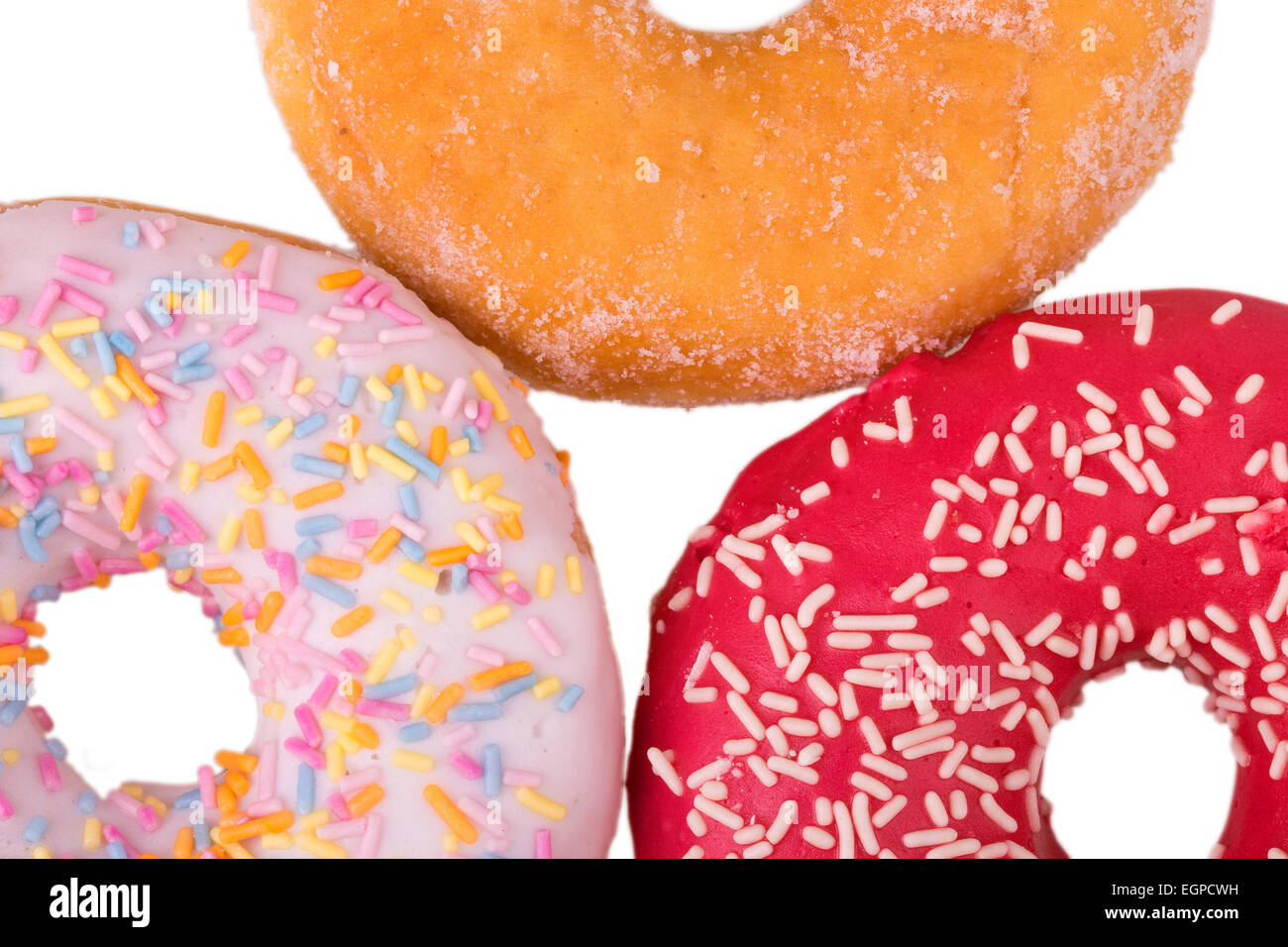 several donuts isolated on white background Stock Photo - Alamy