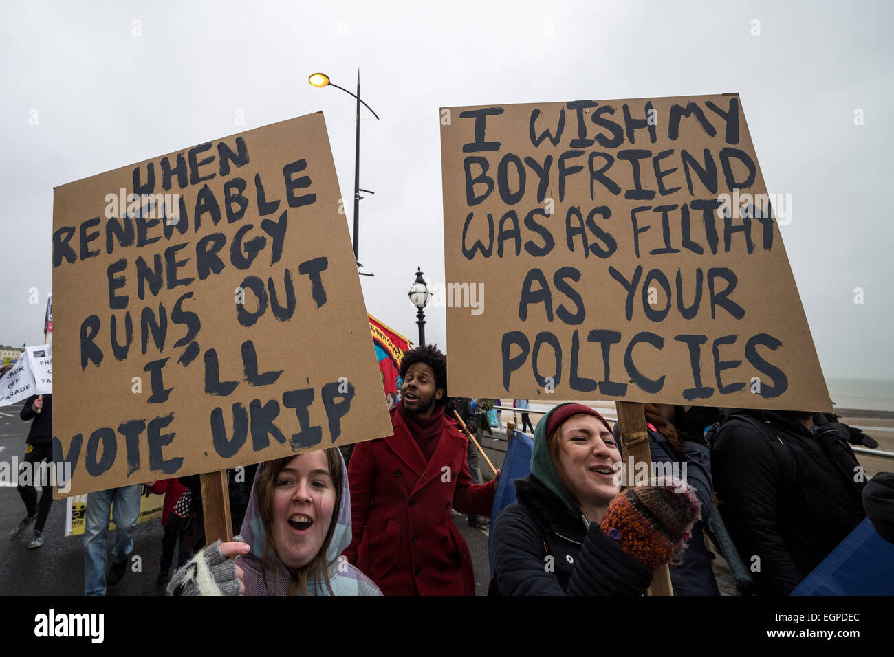 Kent, UK. 28th Feb, 2015. Anti-UKIP Protest March in Margate Credit ...