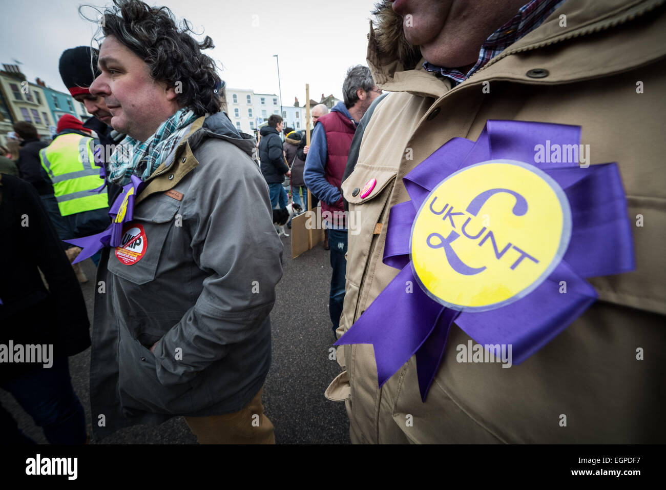 Kent, UK. 28th Feb, 2015. Anti-UKIP Protest March in Margate Credit ...
