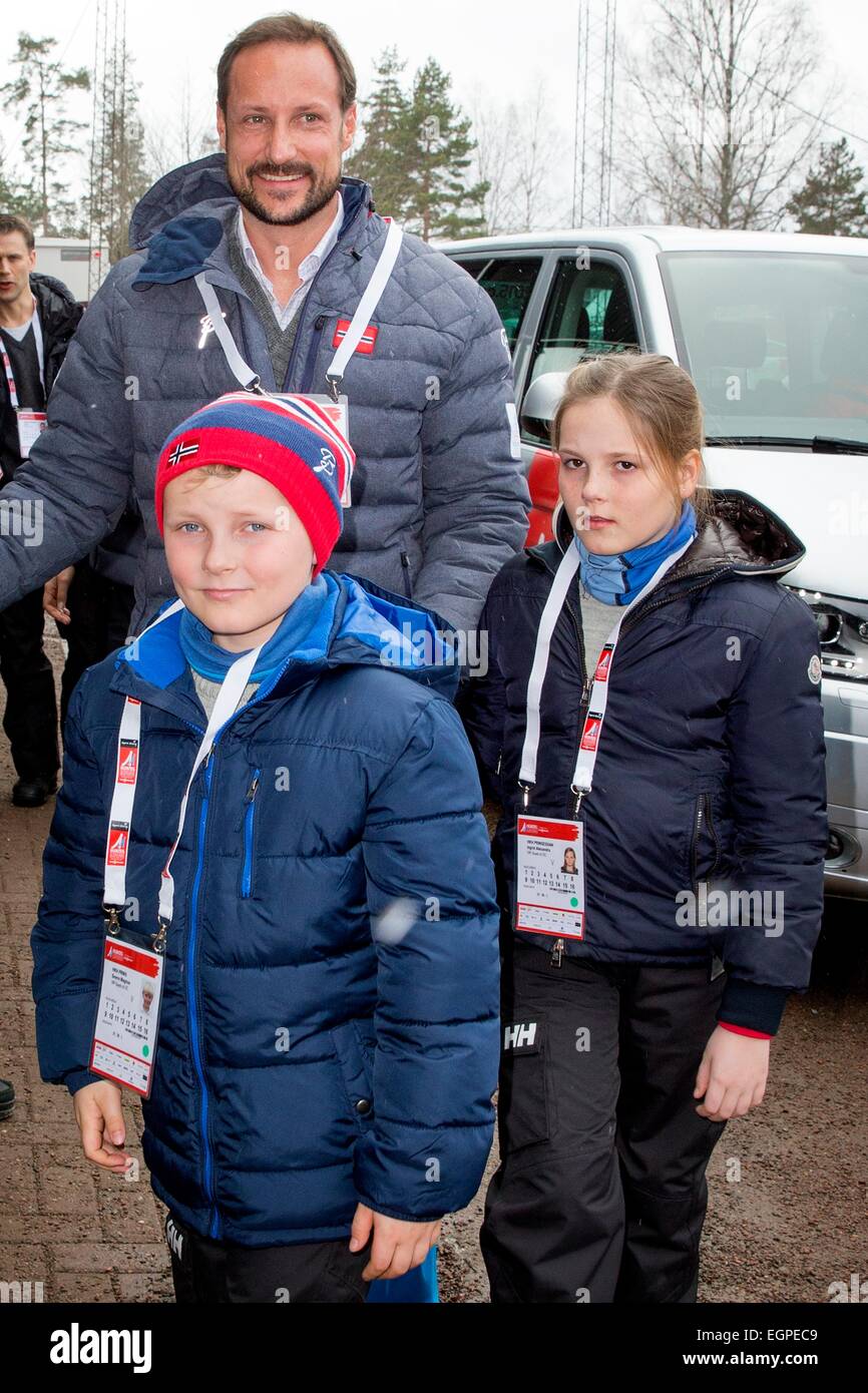Falun, Sweden. 28th Feb, 2015. Crown Prince Haakon, Crown Princess ...