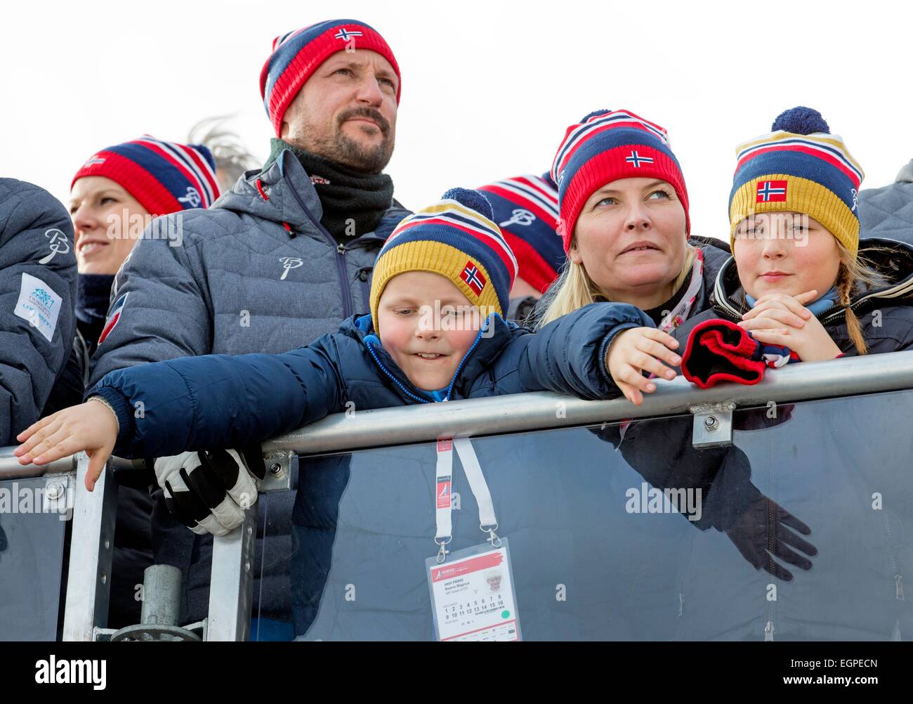 Falun, Sweden. 28th Feb, 2015. Crown Prince Haakon, Crown Princess ...