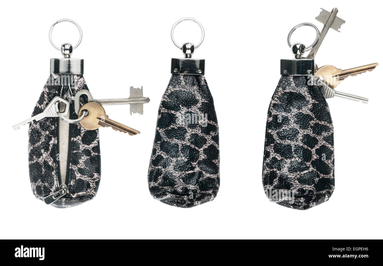 Purse for keys, isolated on white background Stock Photo - Alamy