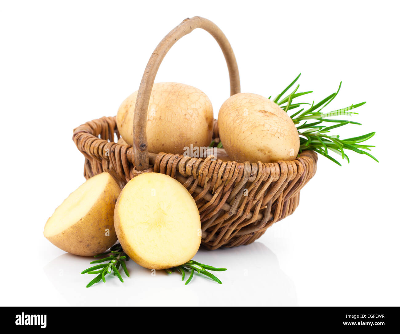Baby potato in basket hi-res stock photography and images - Alamy