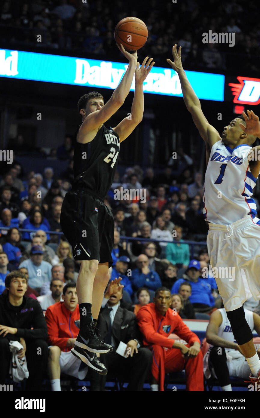 Rosemont, IL, USA. 28th Feb, 2015. Butler Bulldogs guard Kellen Dunham ...