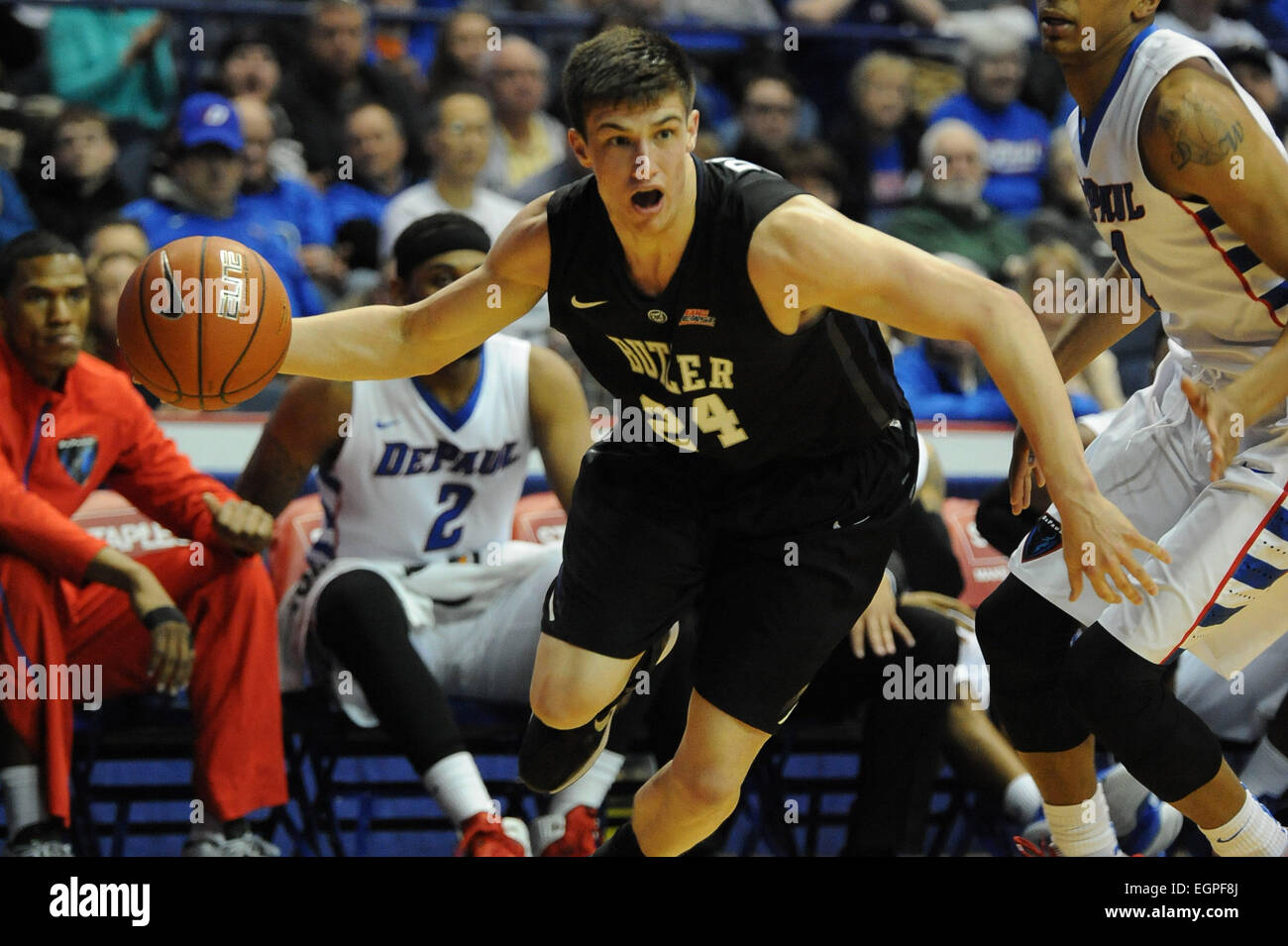 Rosemont, IL, USA. 28th Feb, 2015. Butler Bulldogs guard Kellen Dunham ...