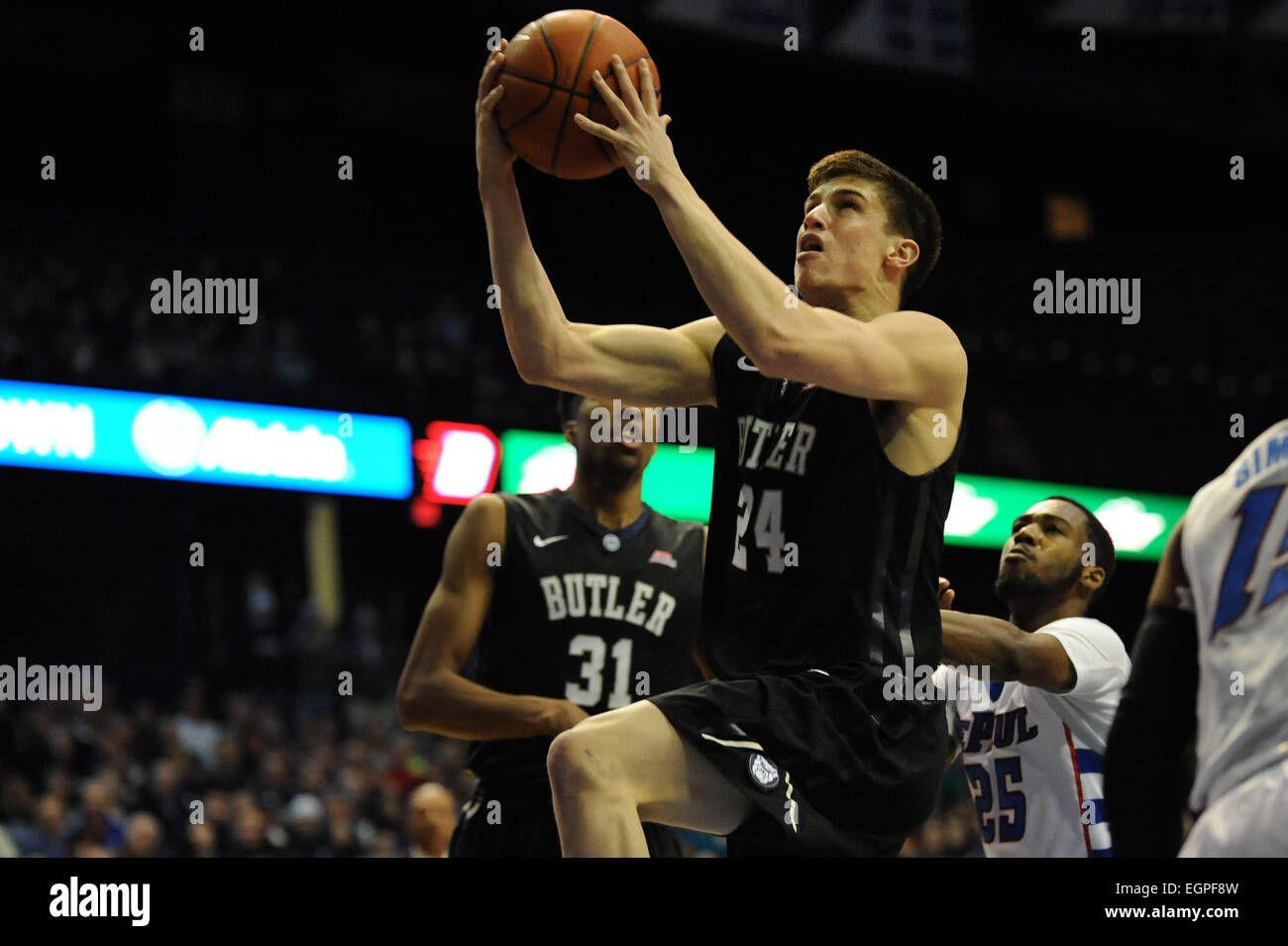 Rosemont, IL, USA. 28th Feb, 2015. Butler Bulldogs guard Kellen Dunham ...