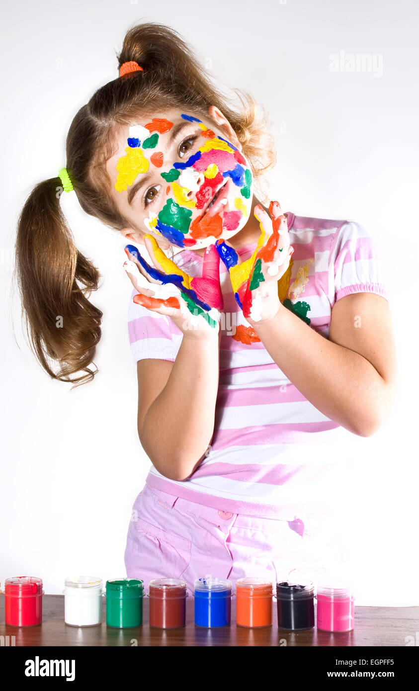 girl in paint Stock Photo - Alamy