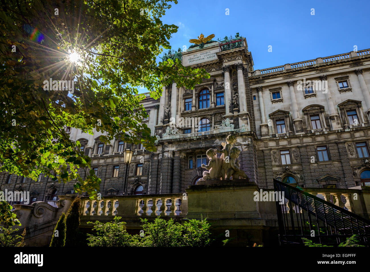 View of National Austrian Library from Burggarten in Vienna, Austria ...