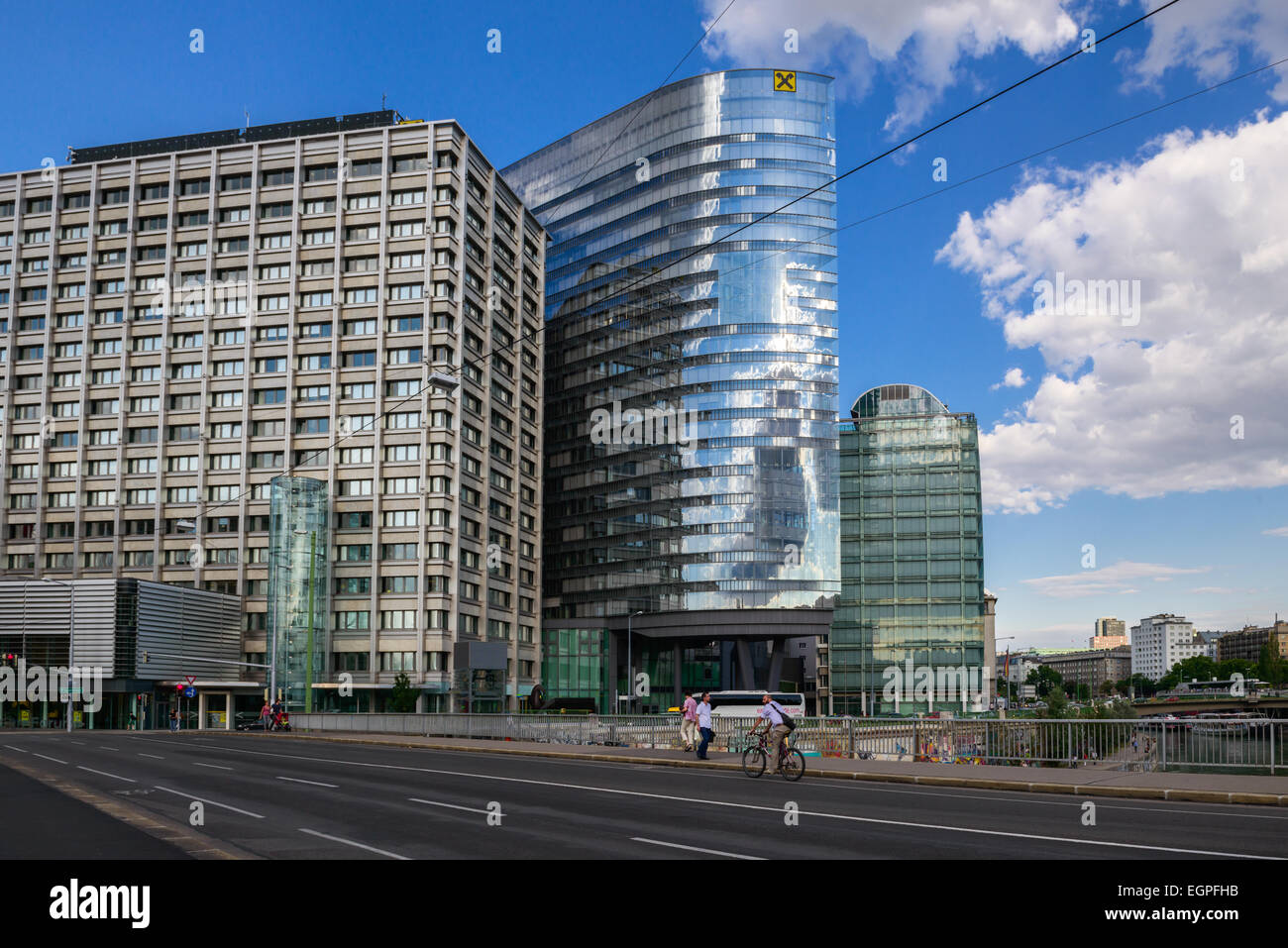 Office district along Donaustrasse in Vienna, Austria Stock Photo - Alamy
