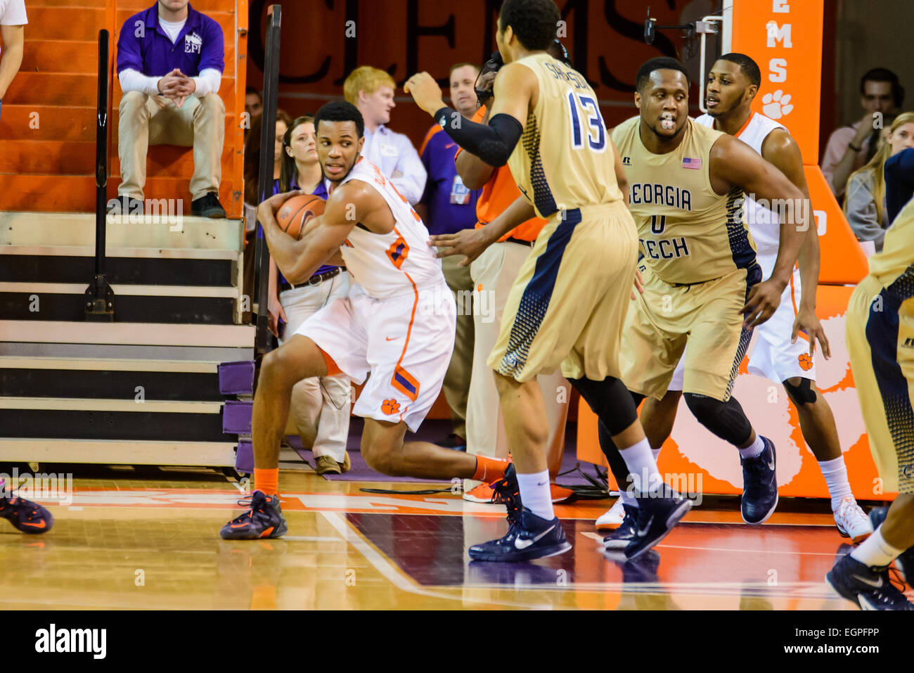 Clemson, SC, USA. 28th Feb, 2015. Clemson Tigers forward Jaron ...