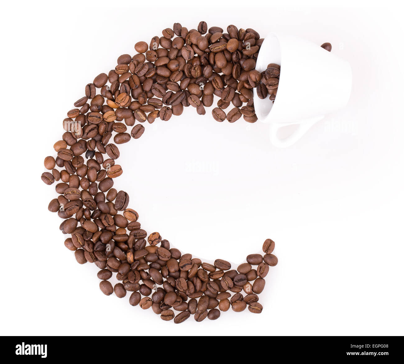 coffee beans, letters isolated on white background Stock Photo - Alamy
