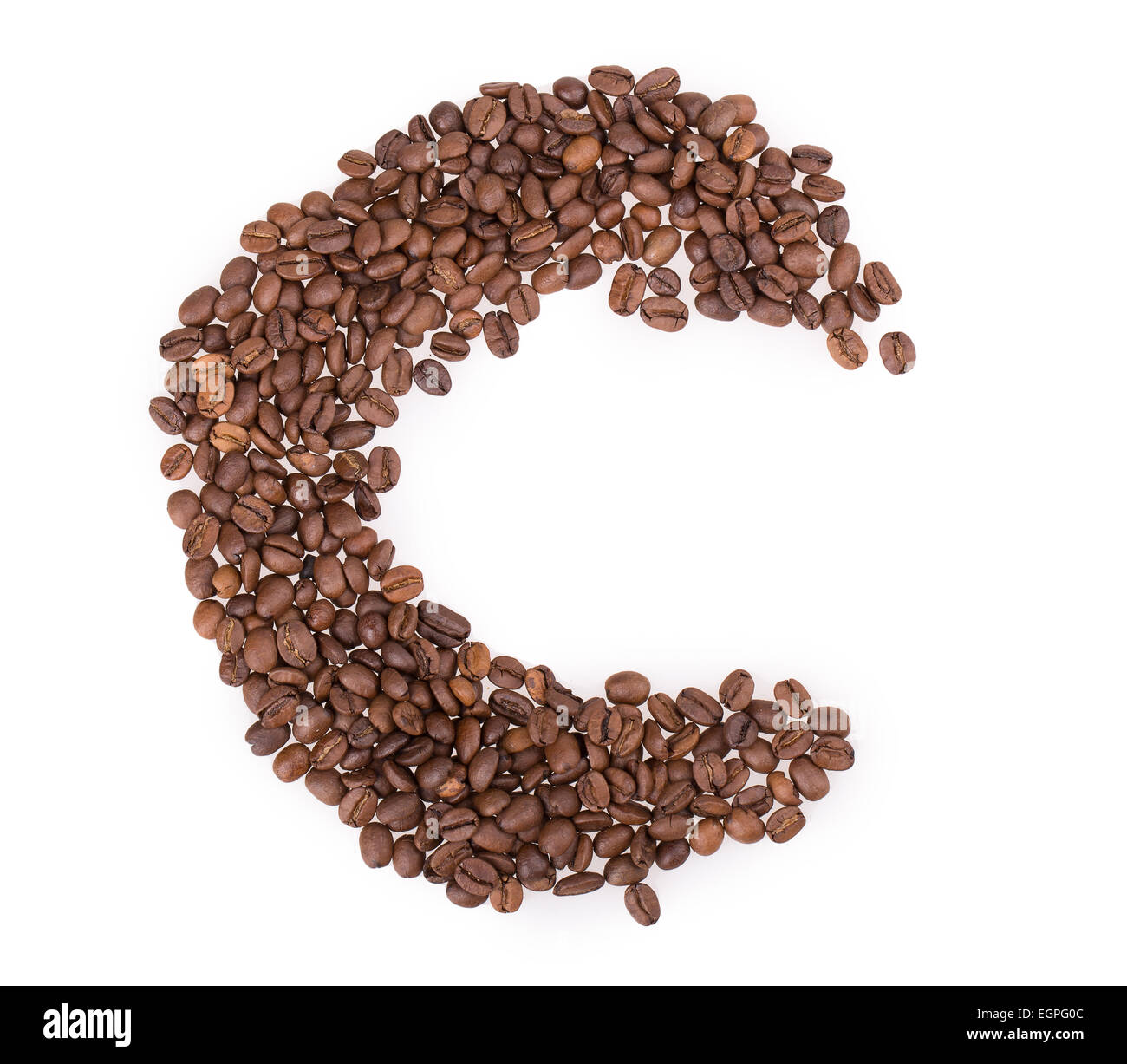 coffee beans, letters isolated on white background Stock Photo - Alamy