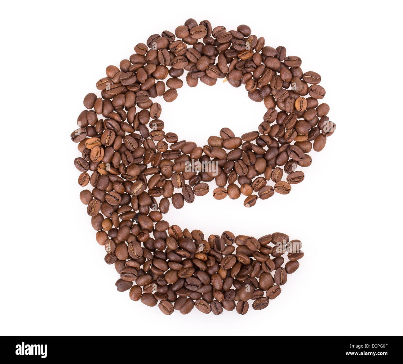 coffee beans, letters isolated on white background Stock Photo - Alamy