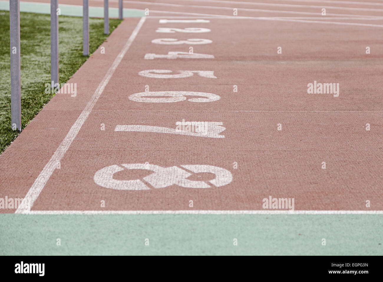 Numbers of a running track, detail of a running track, outdoor sports ... Numbers of a running track, detail of a running track, outdoor sports ...