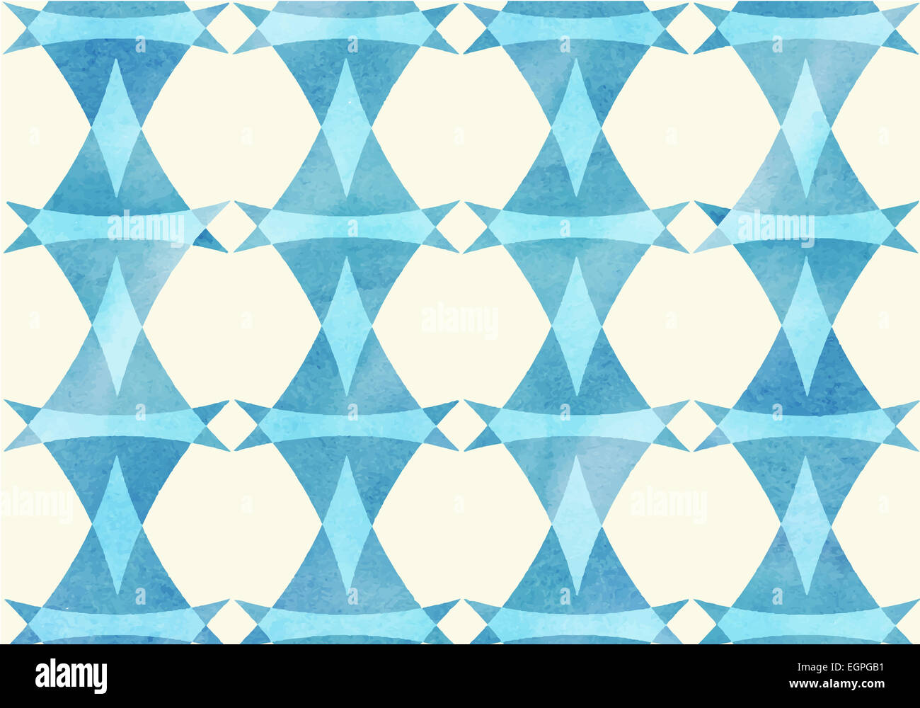 Blue triangle, lozenge watercolor pattern Stock Photo - Alamy