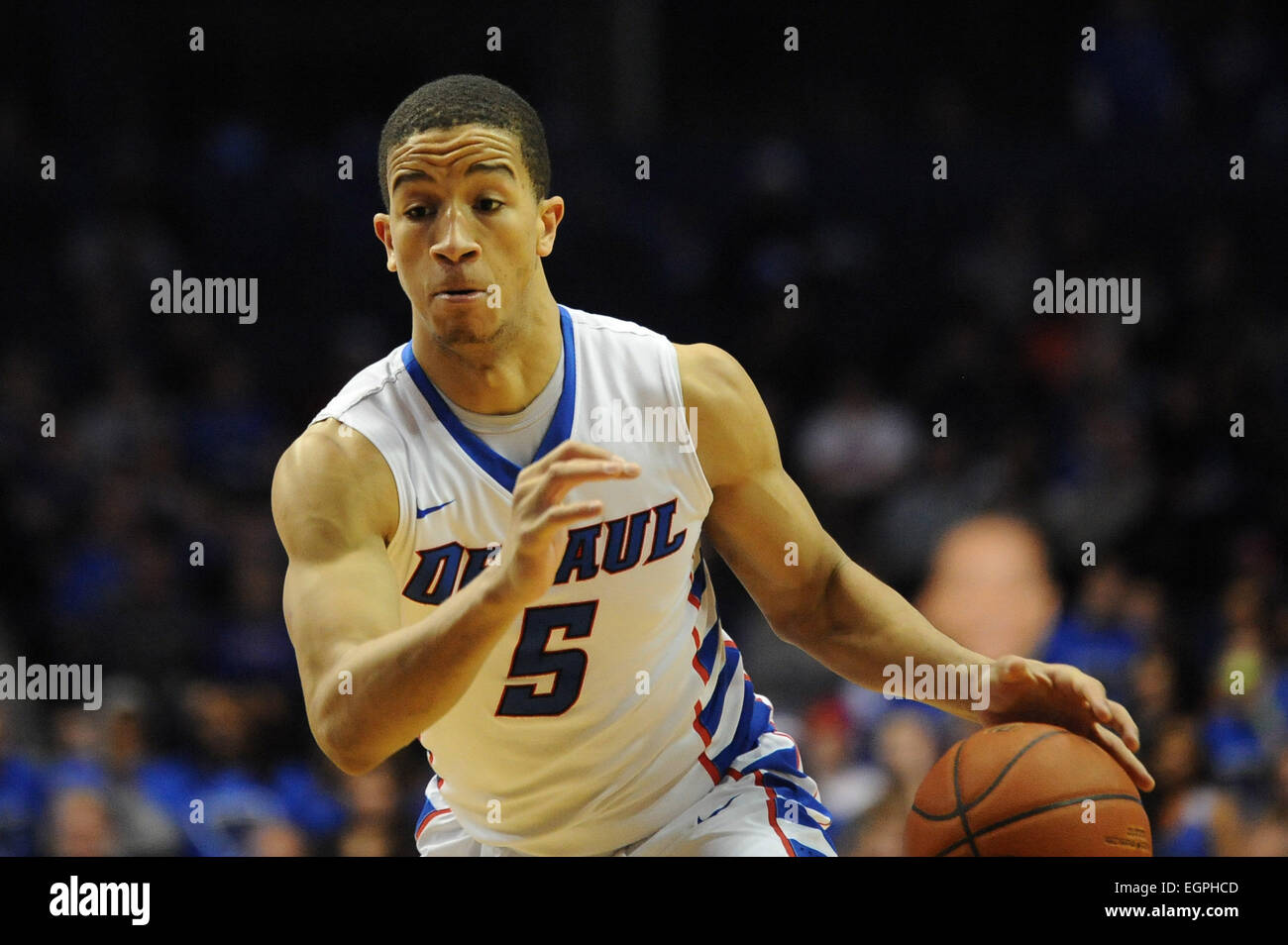 February 28, 2015: DePaul Blue Demons guard Billy Garrett Jr. (5 ...