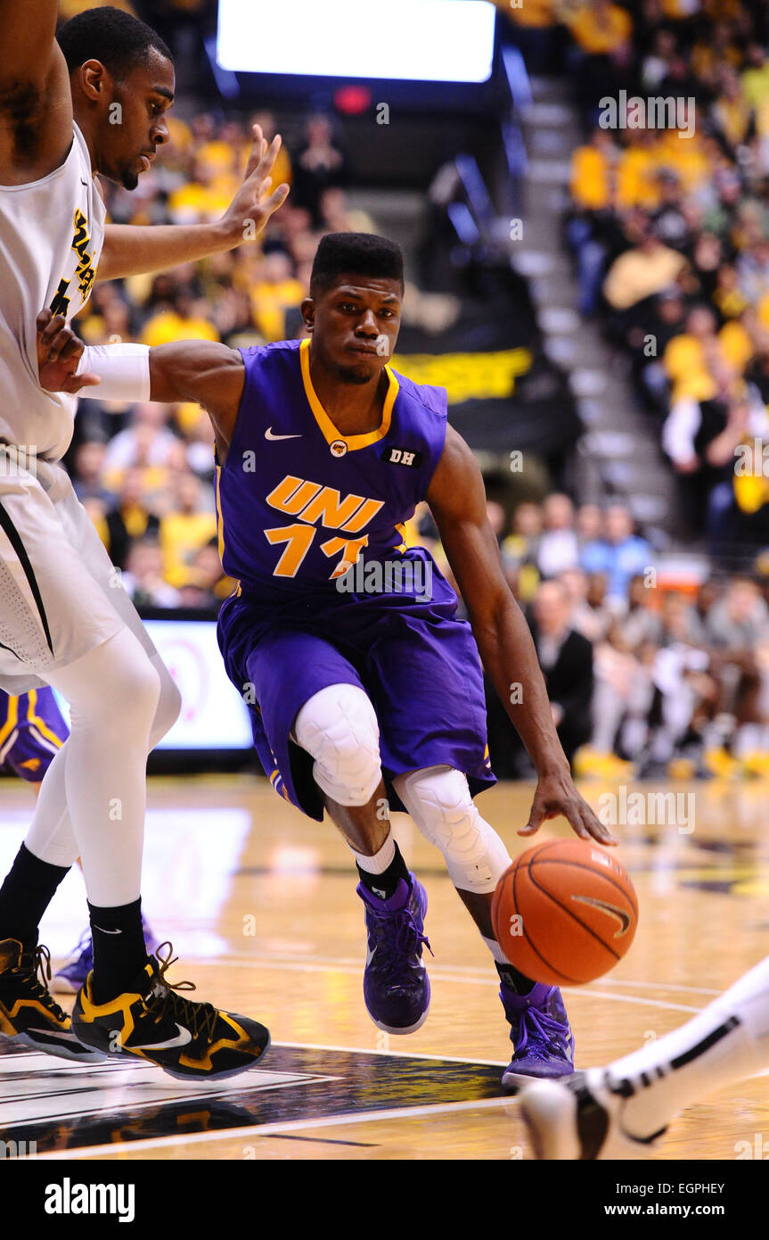 Wichita, Kansas, USA. 28th Feb, 2015. Northern Iowa Panthers guard Wes ...