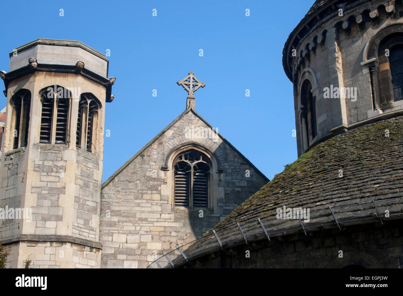 Round Church Cambridge rooftop Stock Photo - Alamy