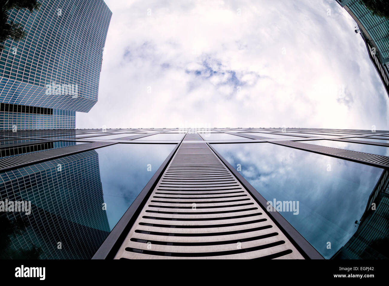 Fish-eye View of Modern Buildings in Munich, Germany during a Cloudy ...