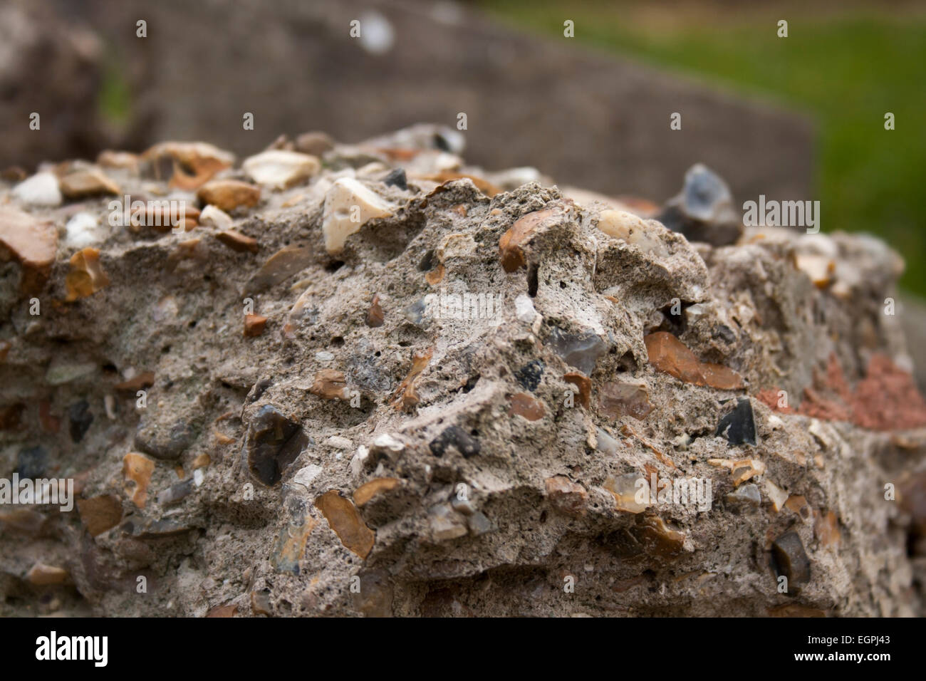 Concrete block surface from foundations broken up from building work ...