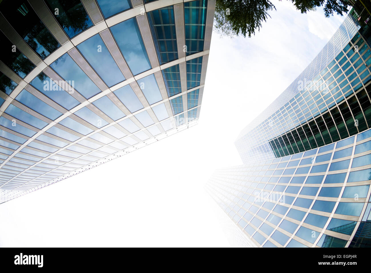 Fish-eye View of Modern Buildings in Munich, Germany during a Cloudy ...