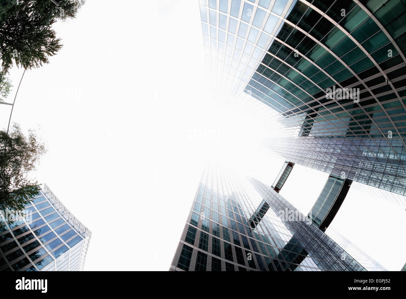 Fish-eye View of Modern Buildings in Munich, Germany during a Cloudy ...