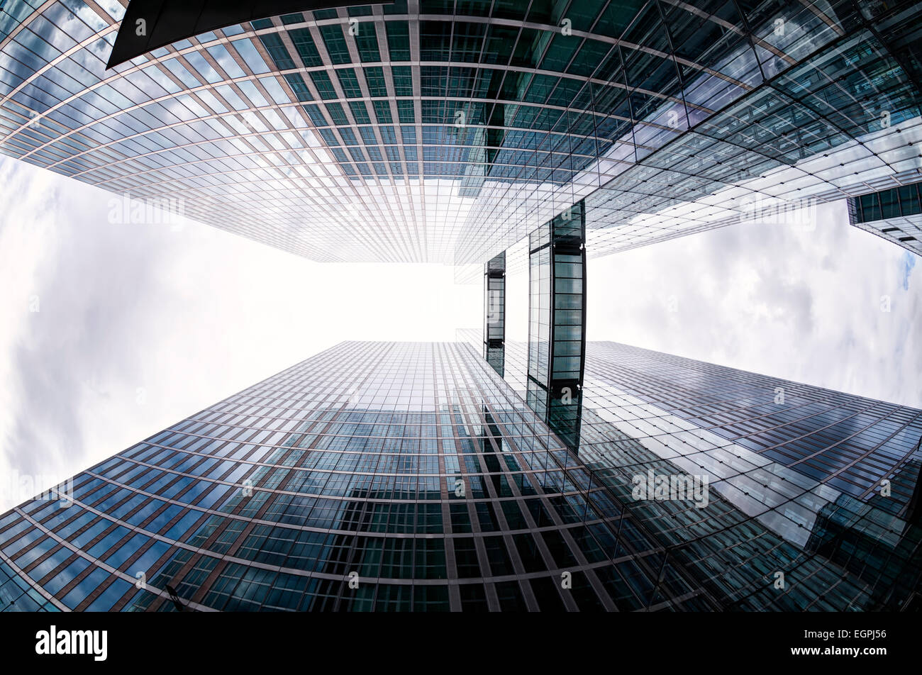 Fish-eye View of Modern Buildings in Munich, Germany during a Cloudy ...
