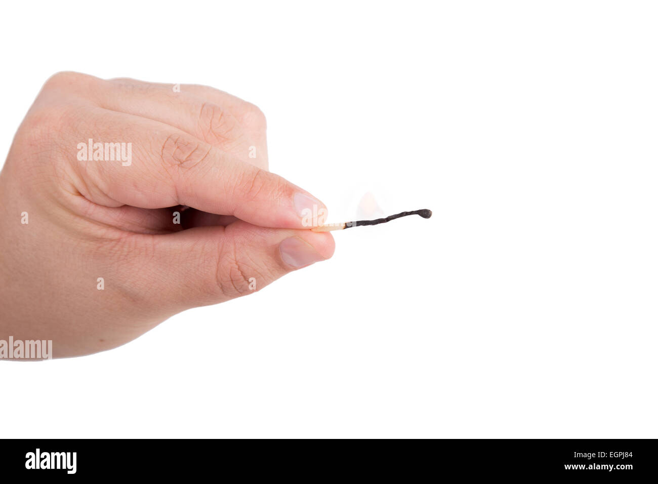 hand, match isolated on white background Stock Photo - Alamy