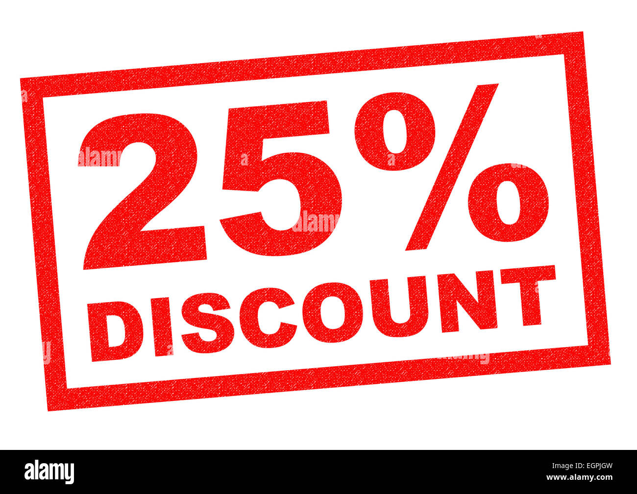 25% DISCOUNT red Rubber Stamp over a white background Stock Photo - Alamy